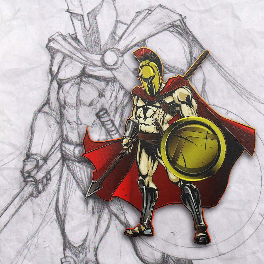 Grumpy Spartan Glow Acrylic Patch – Grumpy Pencil