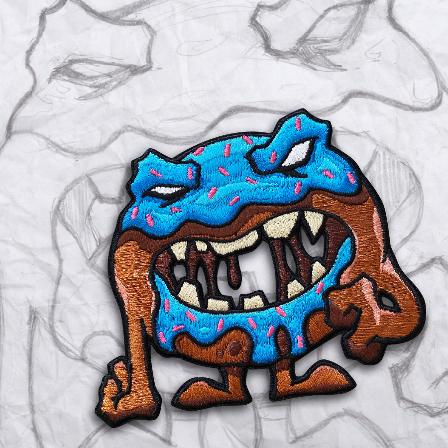 Grumpy Hunger Painz, Blue Donut Embroidery Patch – Grumpy Pencil