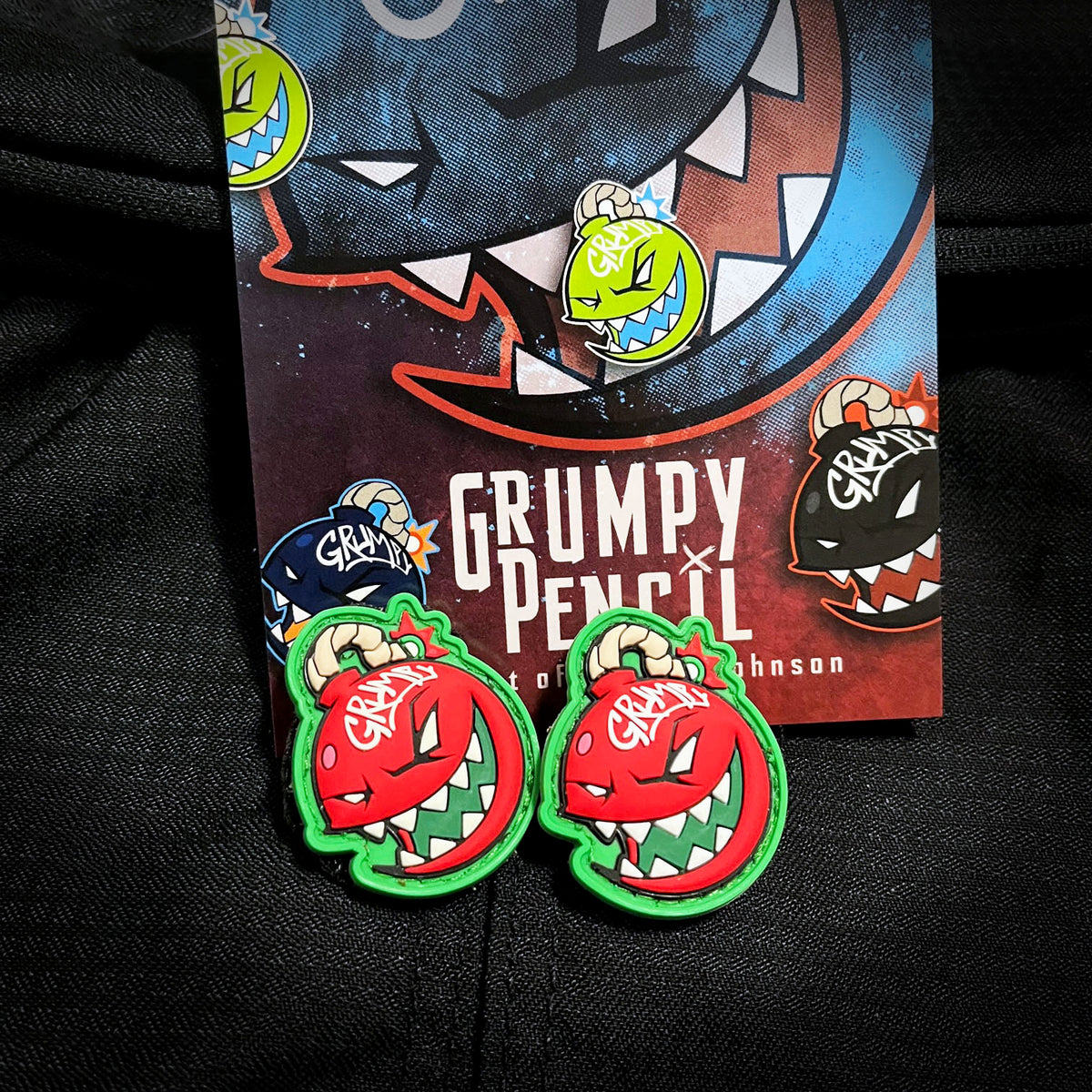 The Grumpy Christmas Bombs, PVC Patch set – Grumpy Pencil