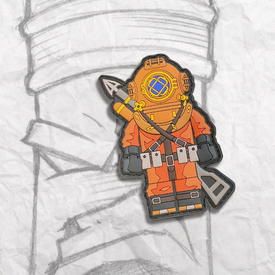 Grumpy Brick fig Diver Pvc Patch – Grumpy Pencil