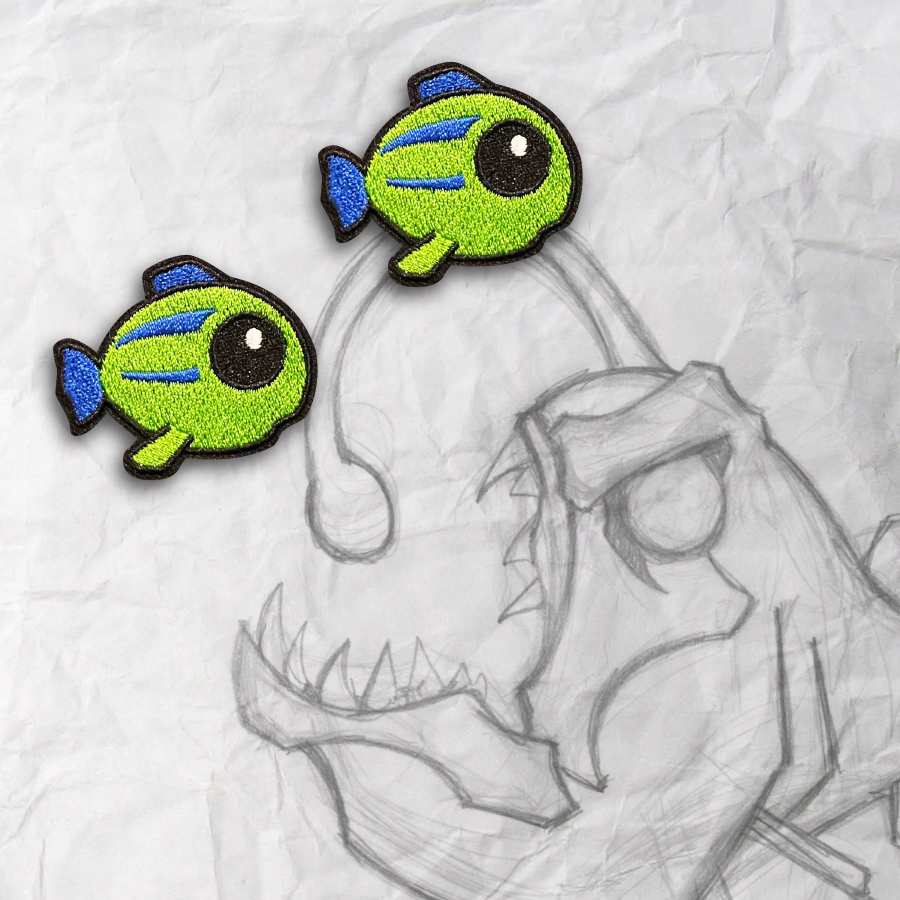 Little Fish, Green Embroidery Patch Set – Grumpy Pencil