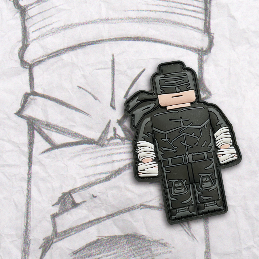 Grumpy Brick fig Man without Fear Pvc Patch – Grumpy Pencil