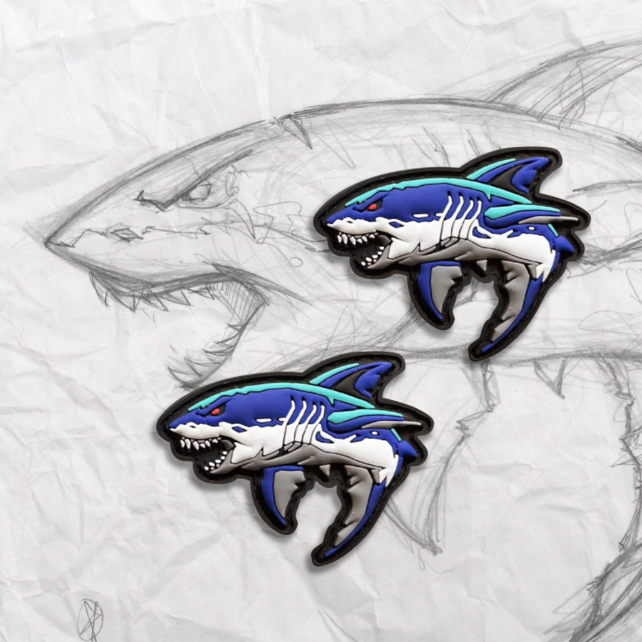 Grumpy Mini Shark, PVC Patch set – Grumpy Pencil