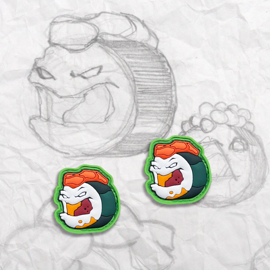 Grumpy Sushi V1, PVC Patch set – Grumpy Pencil