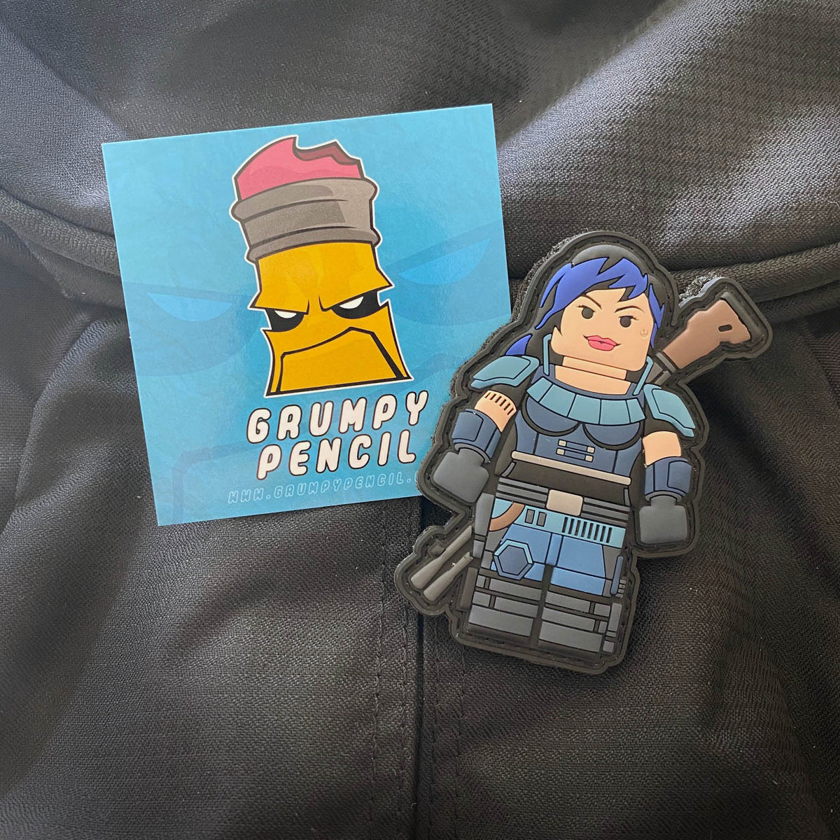 Grumpy Brick fig 'shooter' PVC Patch – Grumpy Pencil