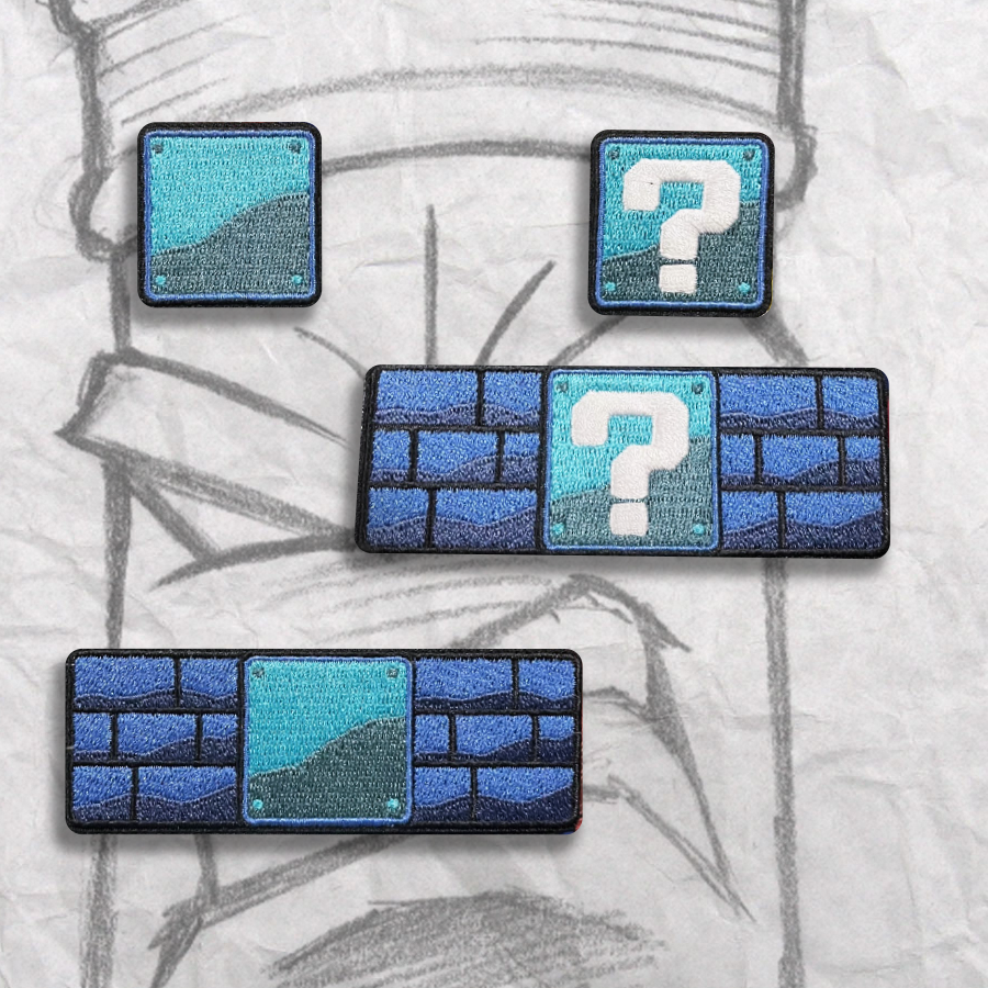 Super Grumpy Pieces Blue Embroidery Patch set – Grumpy Pencil