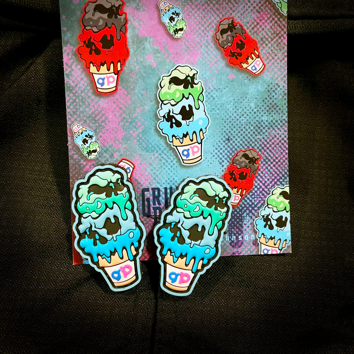 Mini Double Scoop GLOW Death Cones PVC Patch set – Grumpy Pencil