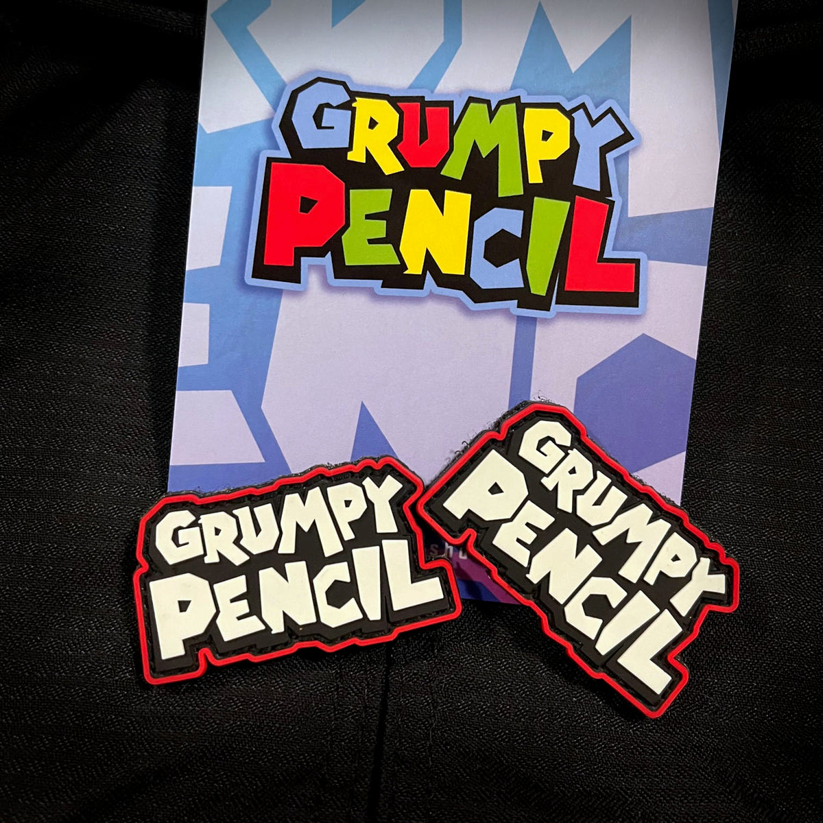 Super Grumpy Logo Glow, Mini PVC Patch set – Grumpy Pencil