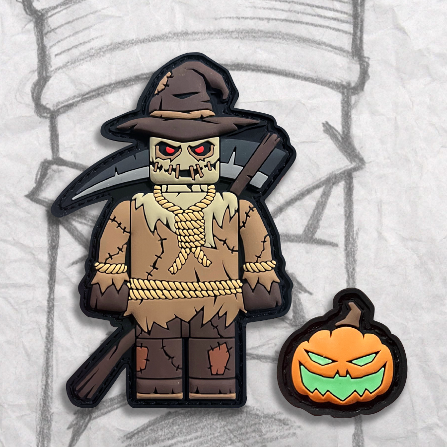 Grumpy Scare Crow Brick Fig Pvc Patch Set – Grumpy Pencil