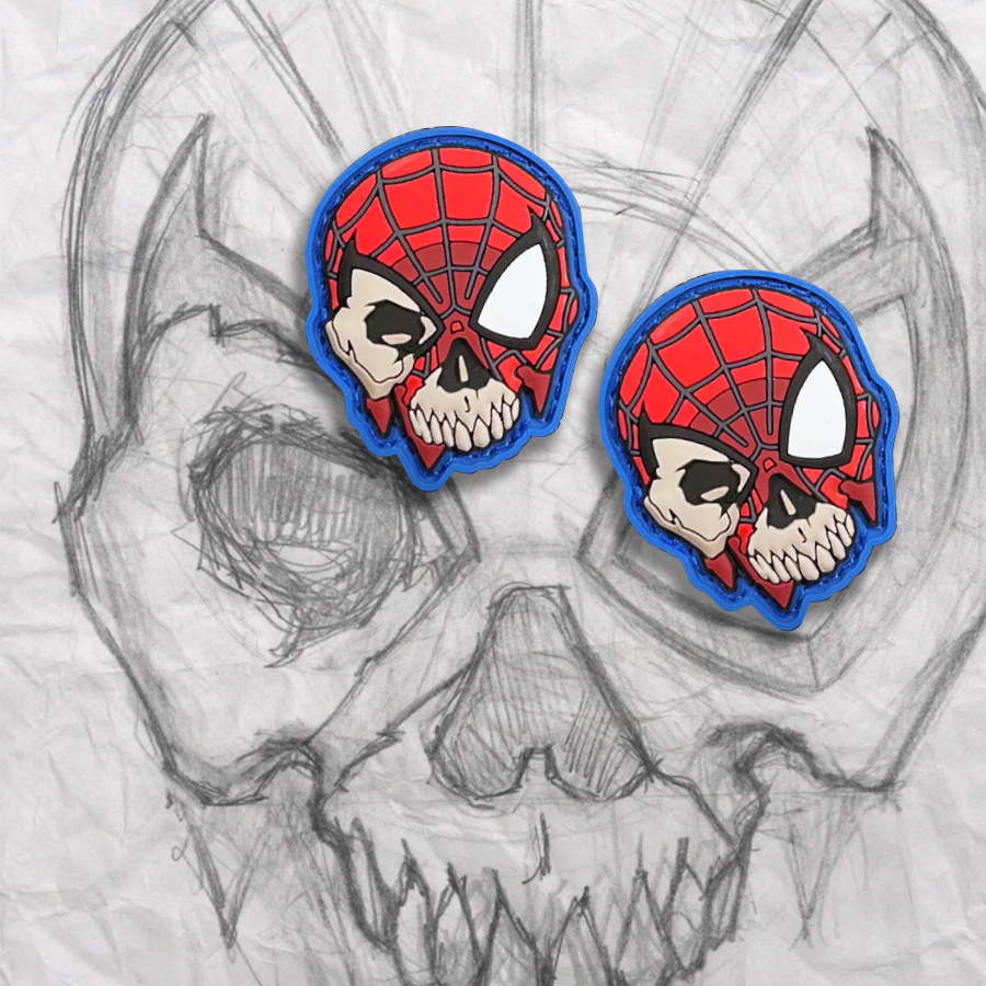 The Fallen, Mini Spidey Skull Pvc Patch set – Grumpy Pencil