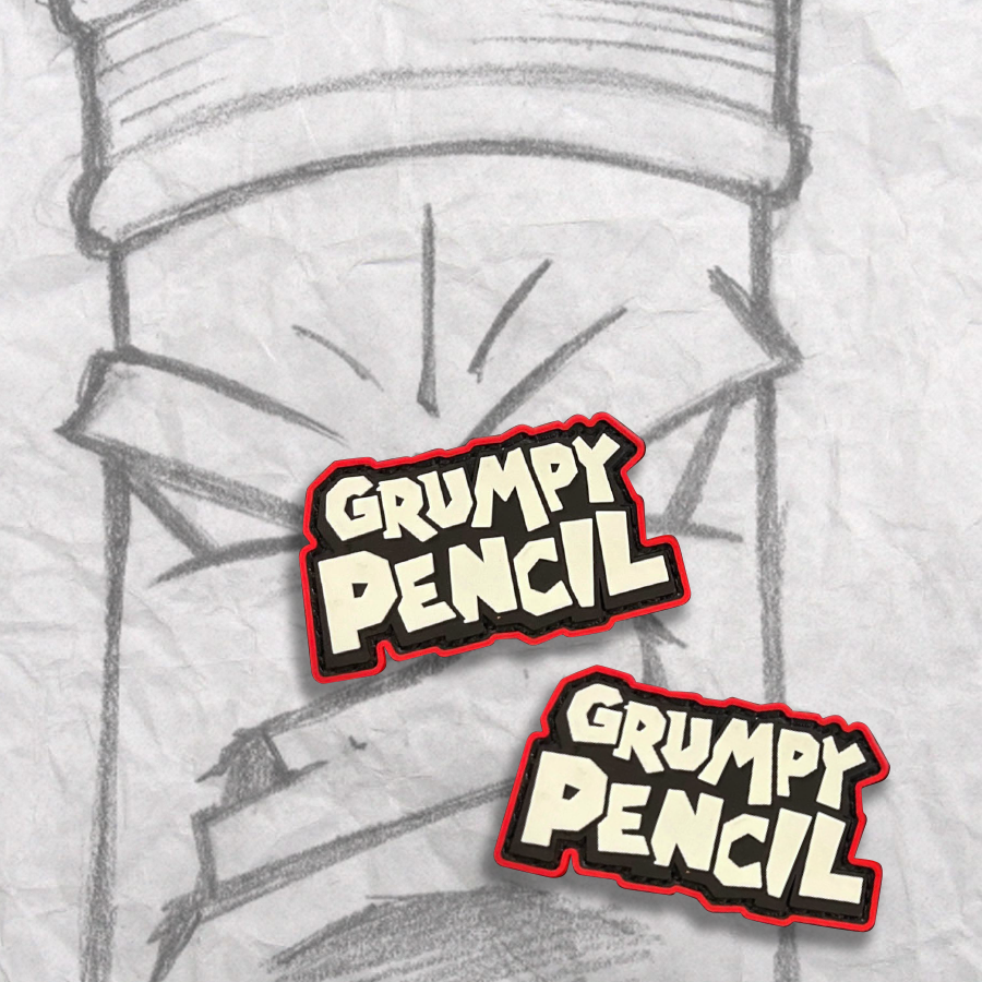 Super Grumpy Logo Glow, Mini PVC Patch set – Grumpy Pencil
