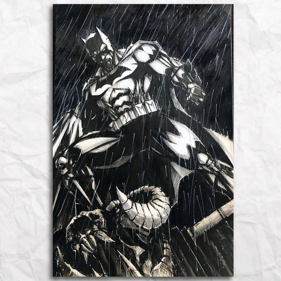 Batman Black & White Original Artwork – Grumpy Pencil