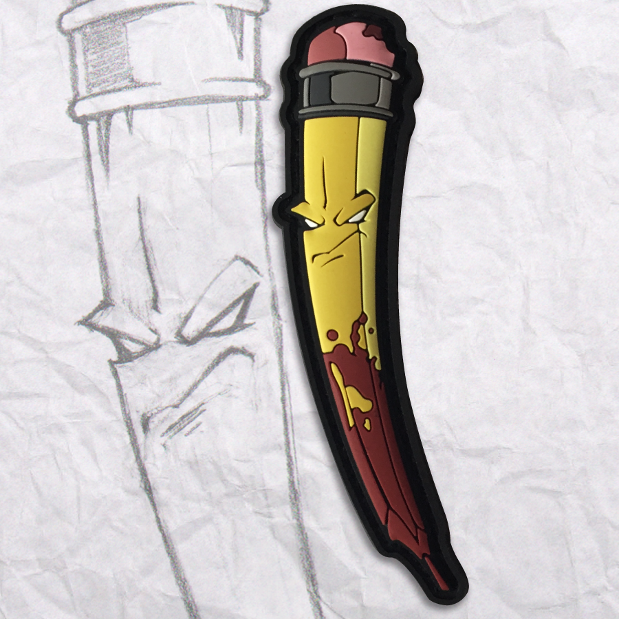 Grumpy Bloody Wick Pencil PVC Patch – Grumpy Pencil