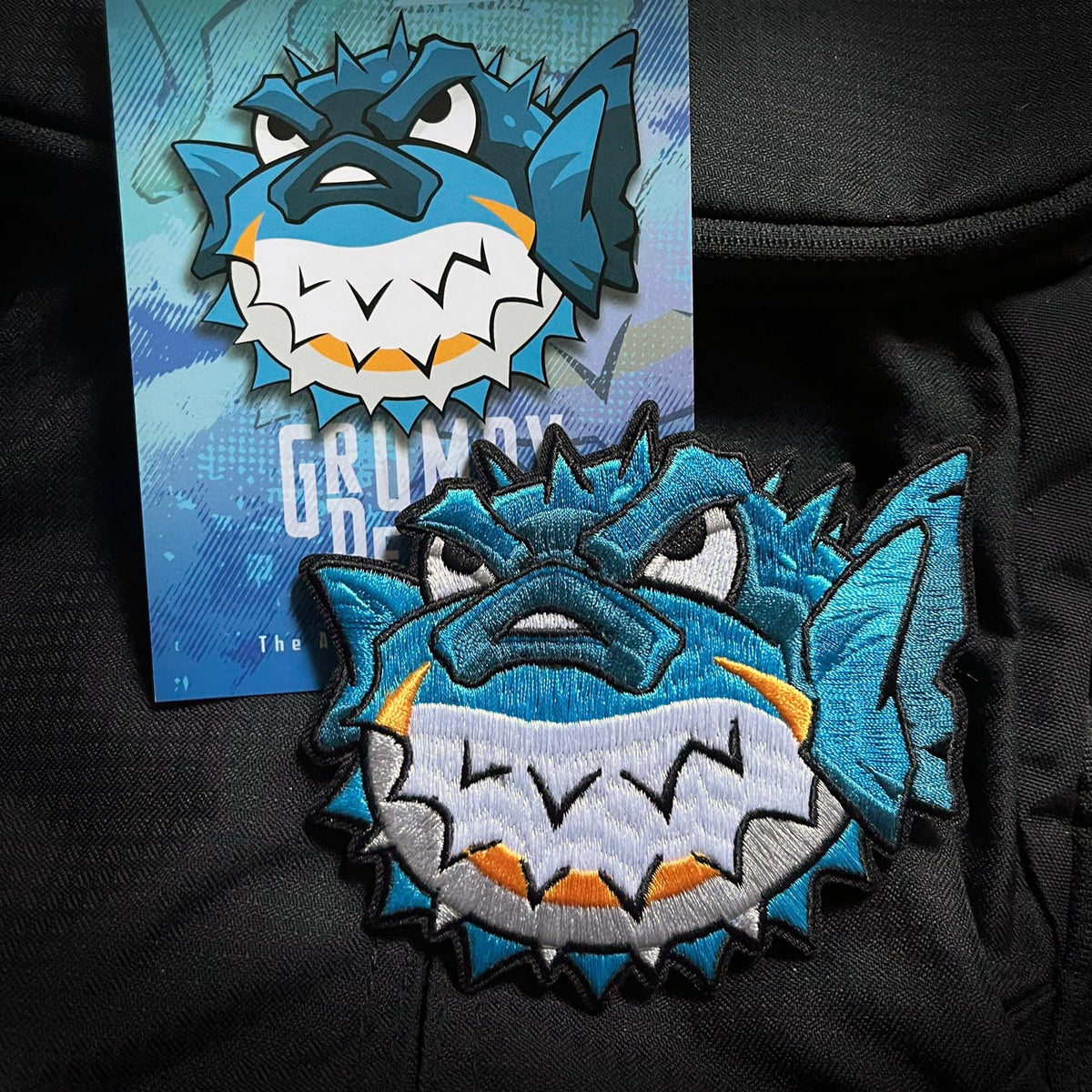 Grumpy Blue Puffer Fish Embroidery Patch – Grumpy Pencil