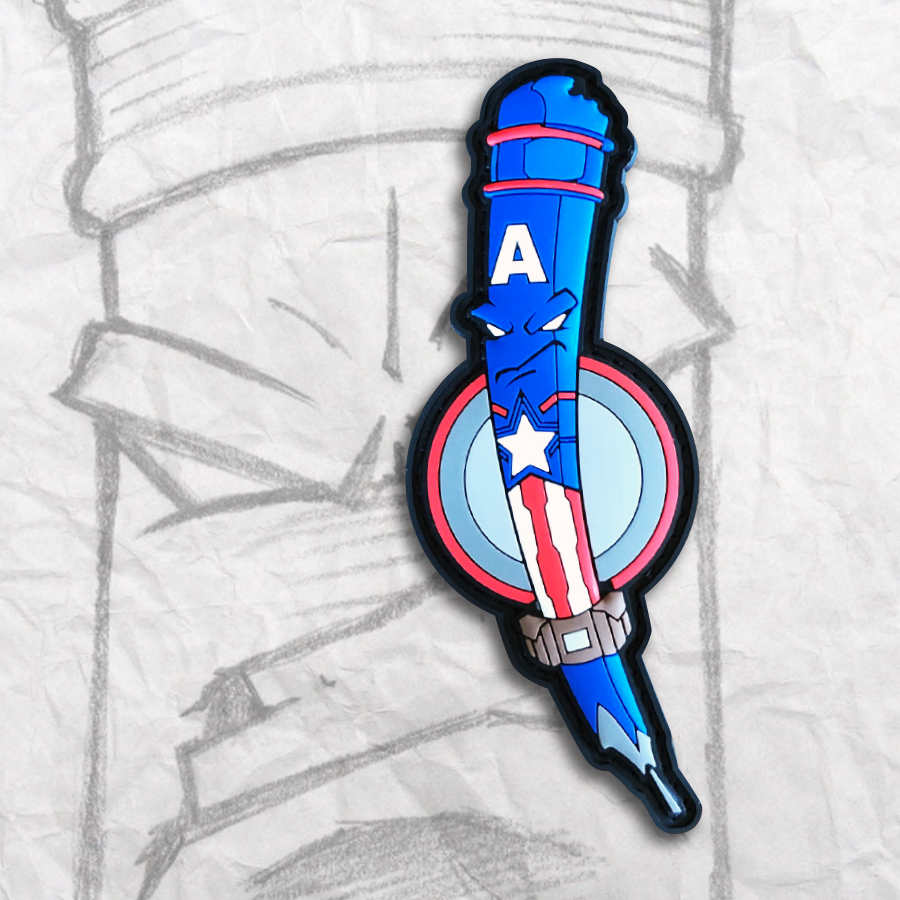 Leather Grumpy Face PVC Patch | Velcro Patches – Grumpy Pencil