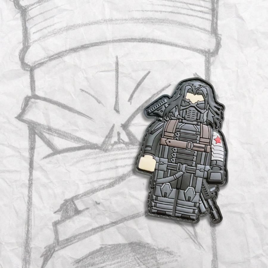 Grumpy Brick fig, Winter Pvc Patch – Grumpy Pencil