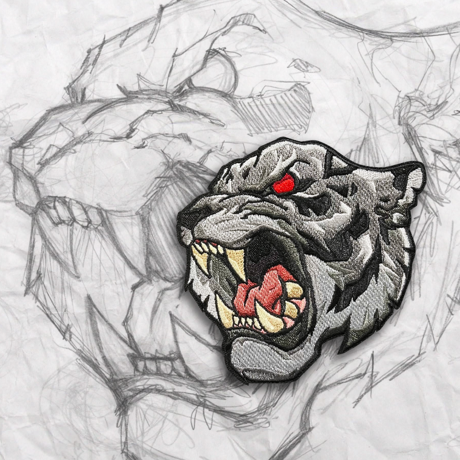 Grumpy Dark Tiger Embroidery Patch – Grumpy Pencil