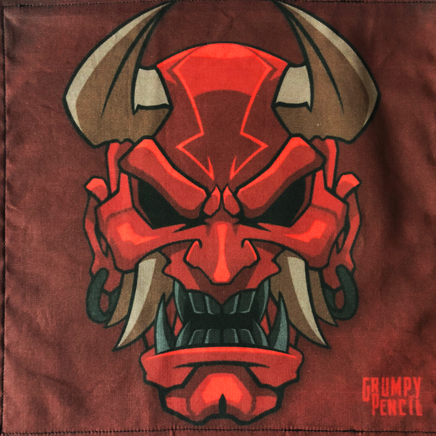 Devil Oni Handcrafted Limited Edition Handkerchief – Grumpy Pencil