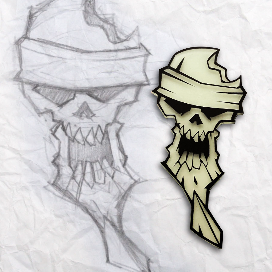 Grumpy Glow Skull Pencil v2 Patch – Grumpy Pencil