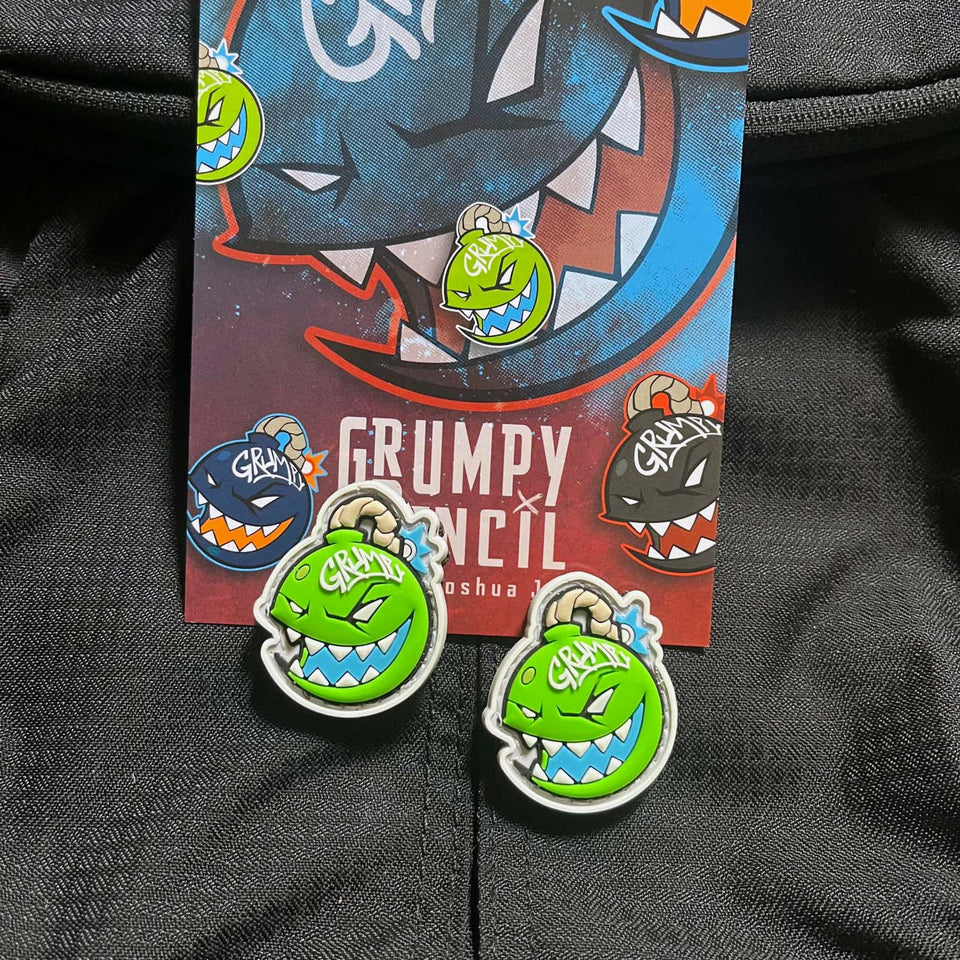 Toxic Grumpy Bombs , PVC Patch set – Grumpy Pencil