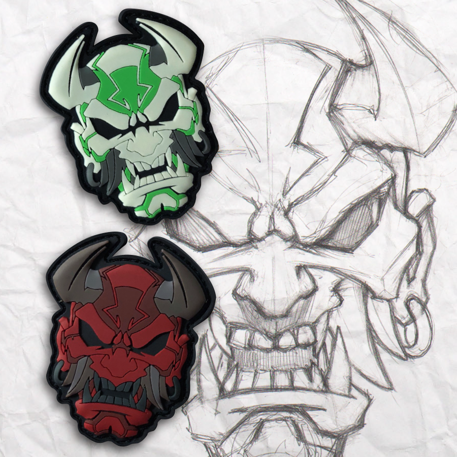 Devil Oni Eyes PVC Patch Set – Grumpy Pencil