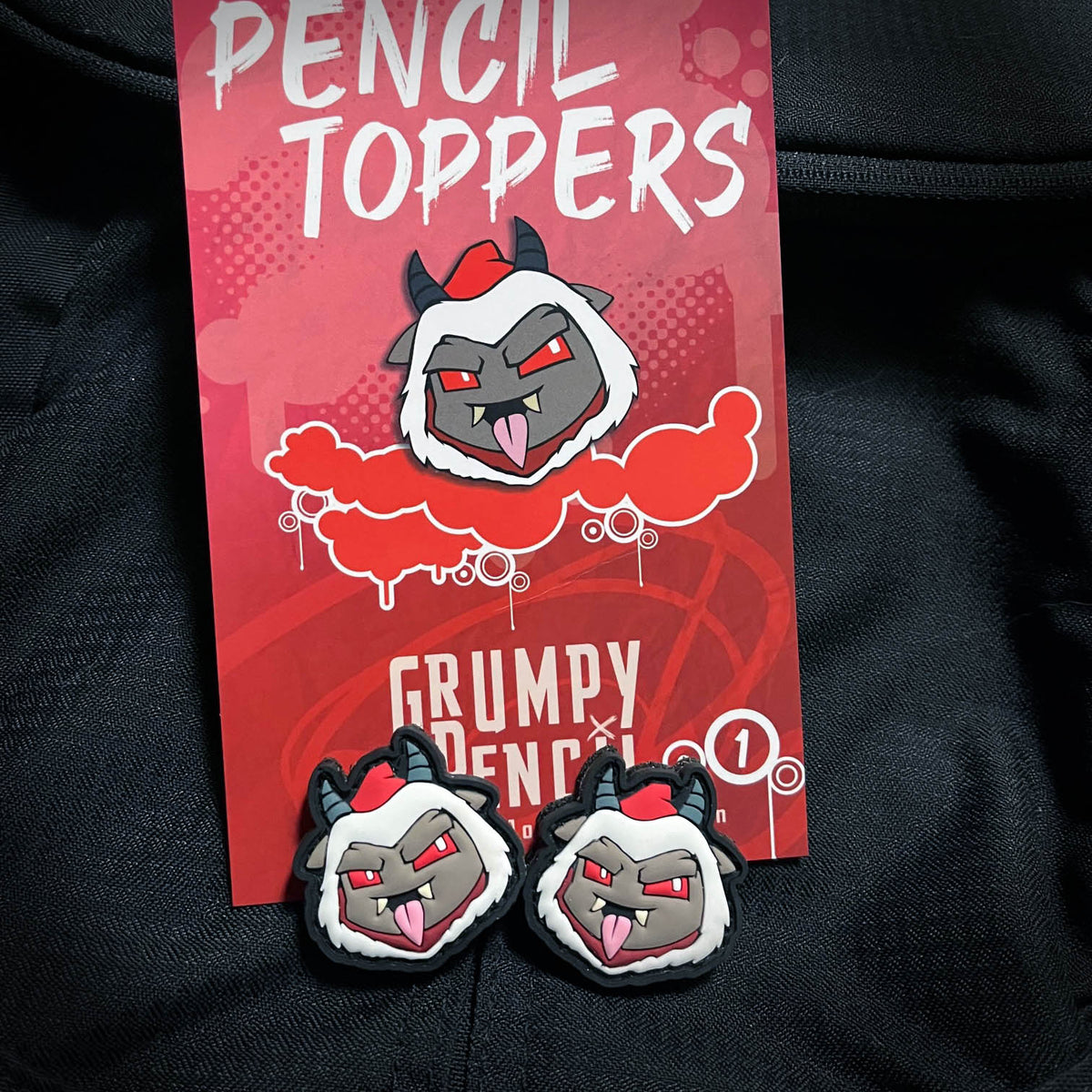Pencil Topper Krampus, PVC Patch set – Grumpy Pencil