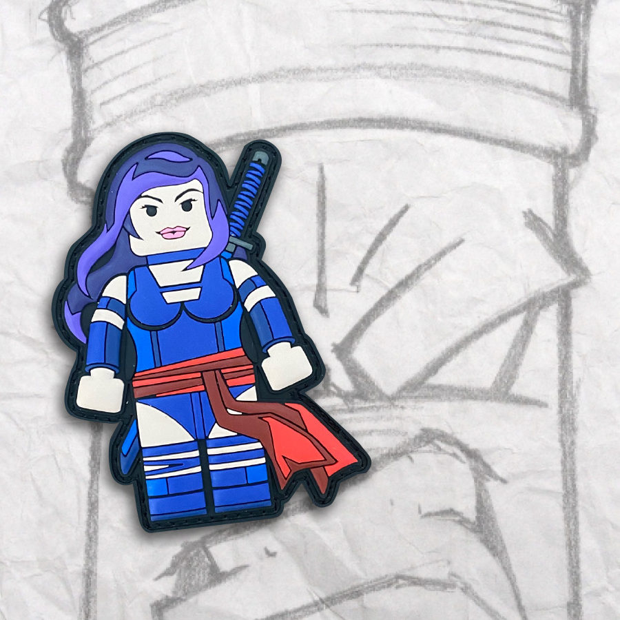 Grumpy Brick fig 'ninja girl' PVC Patch – Grumpy Pencil