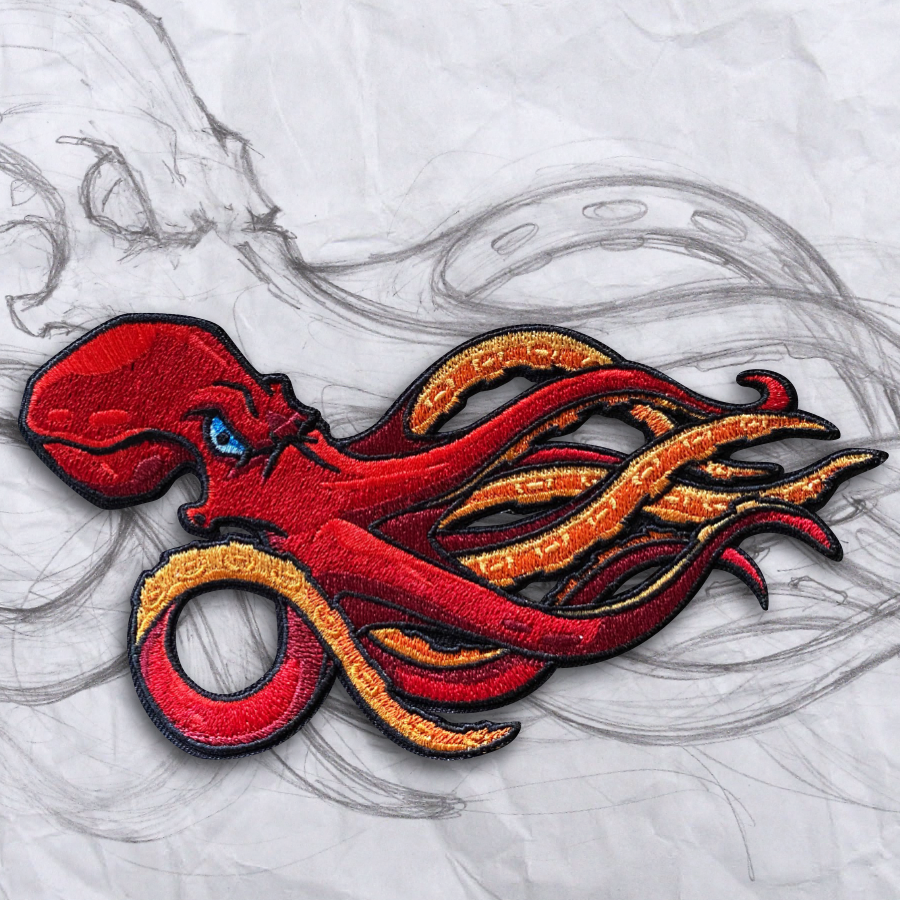 Grumpy Fire Octo Embroidery Patch – Grumpy Pencil