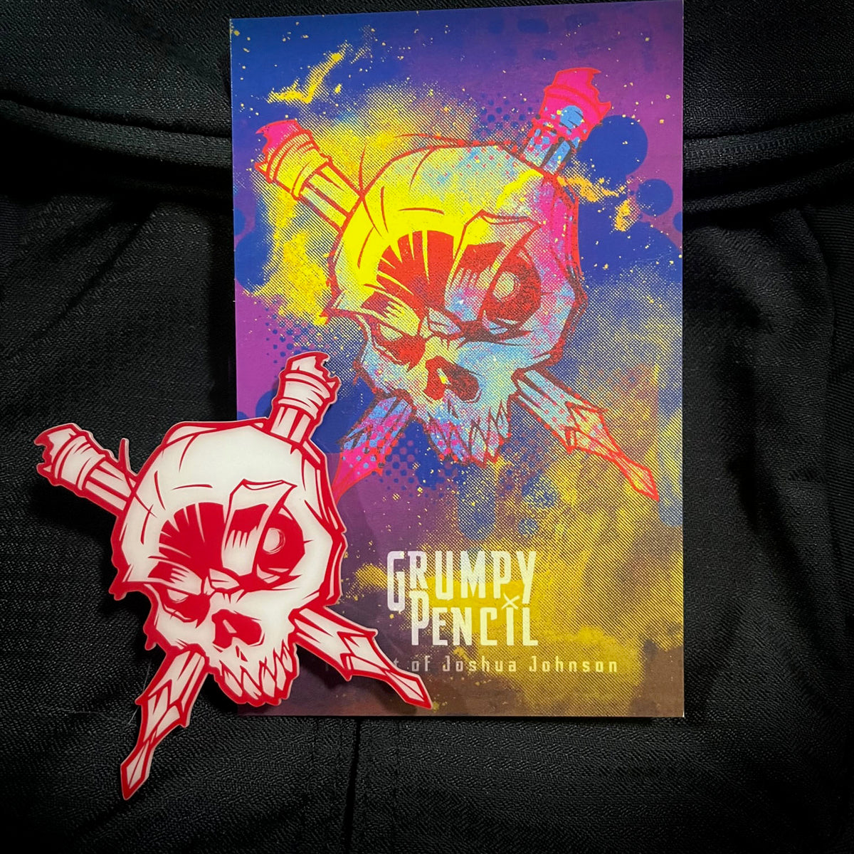 Red Skull n Pencils Glow Acrylic Patch – Grumpy Pencil
