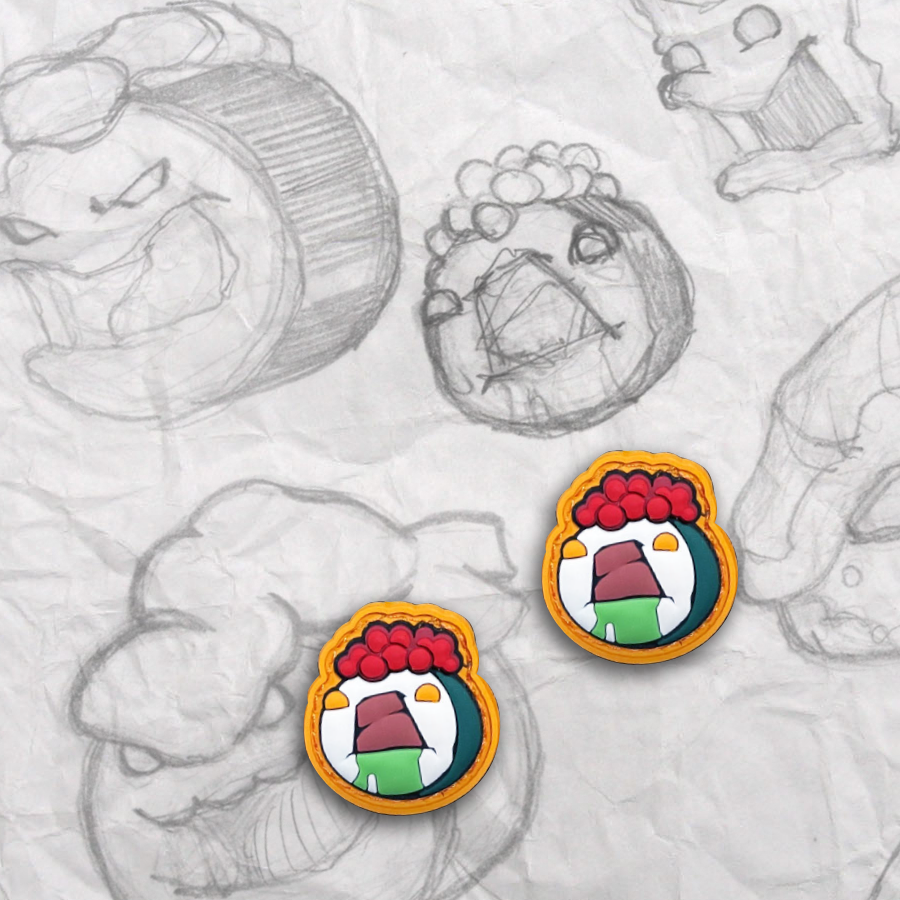 Grumpy Sushi V3, PVC Patch set – Grumpy Pencil