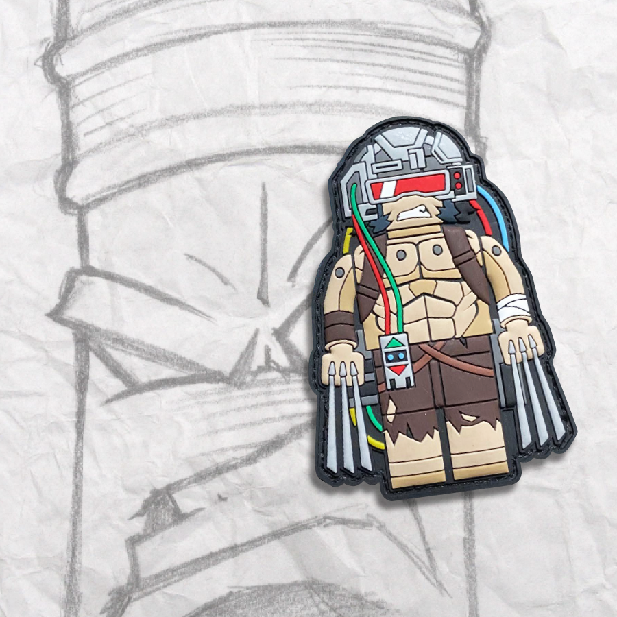 Grumpy Brick fig The Weapon Pvc Patch – Grumpy Pencil