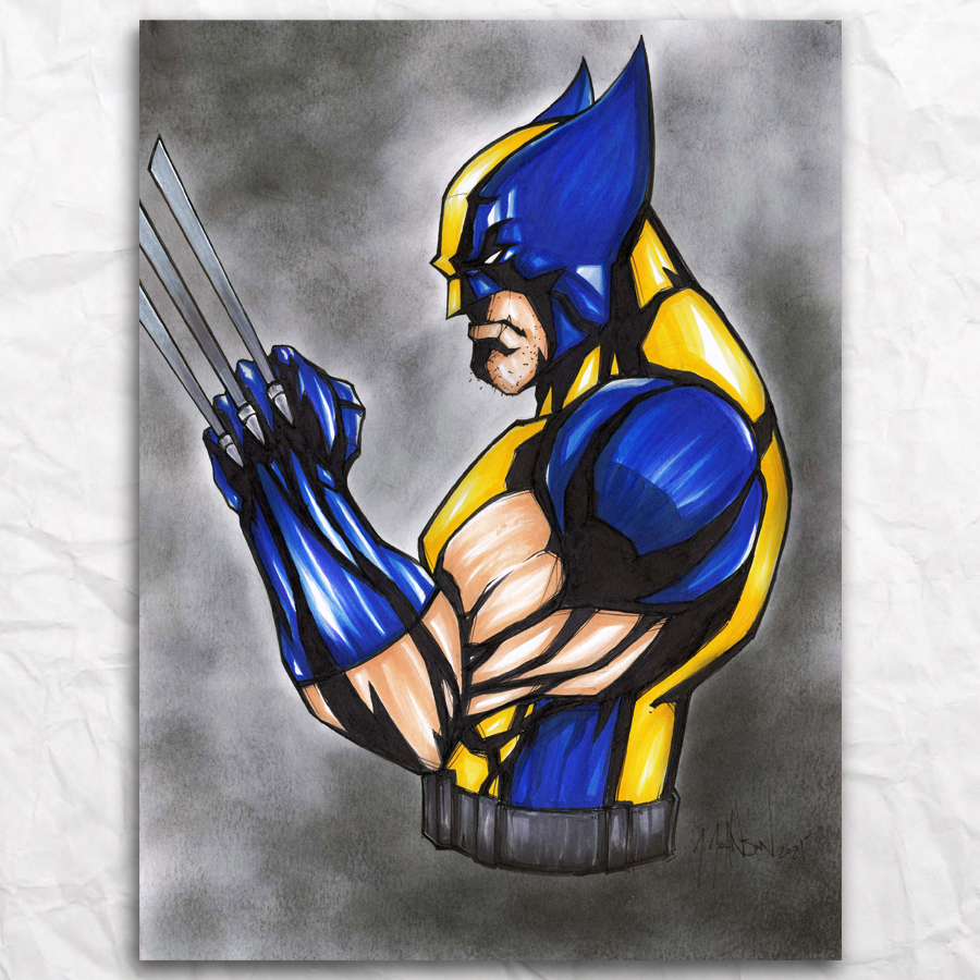 Wolverine Original Artwork – Grumpy Pencil